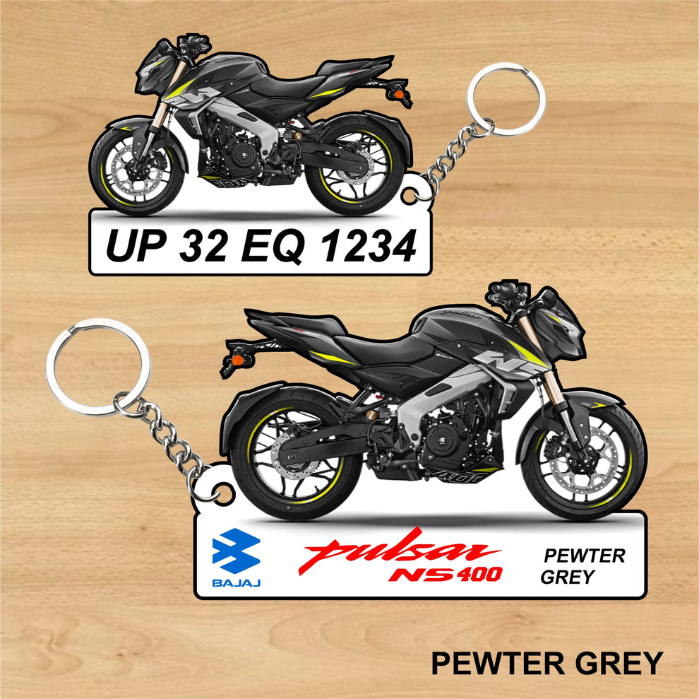 Pulsar NS 400 - Personalized Bajaj Keychain - Wood, Acrylic, Metal Pri ...