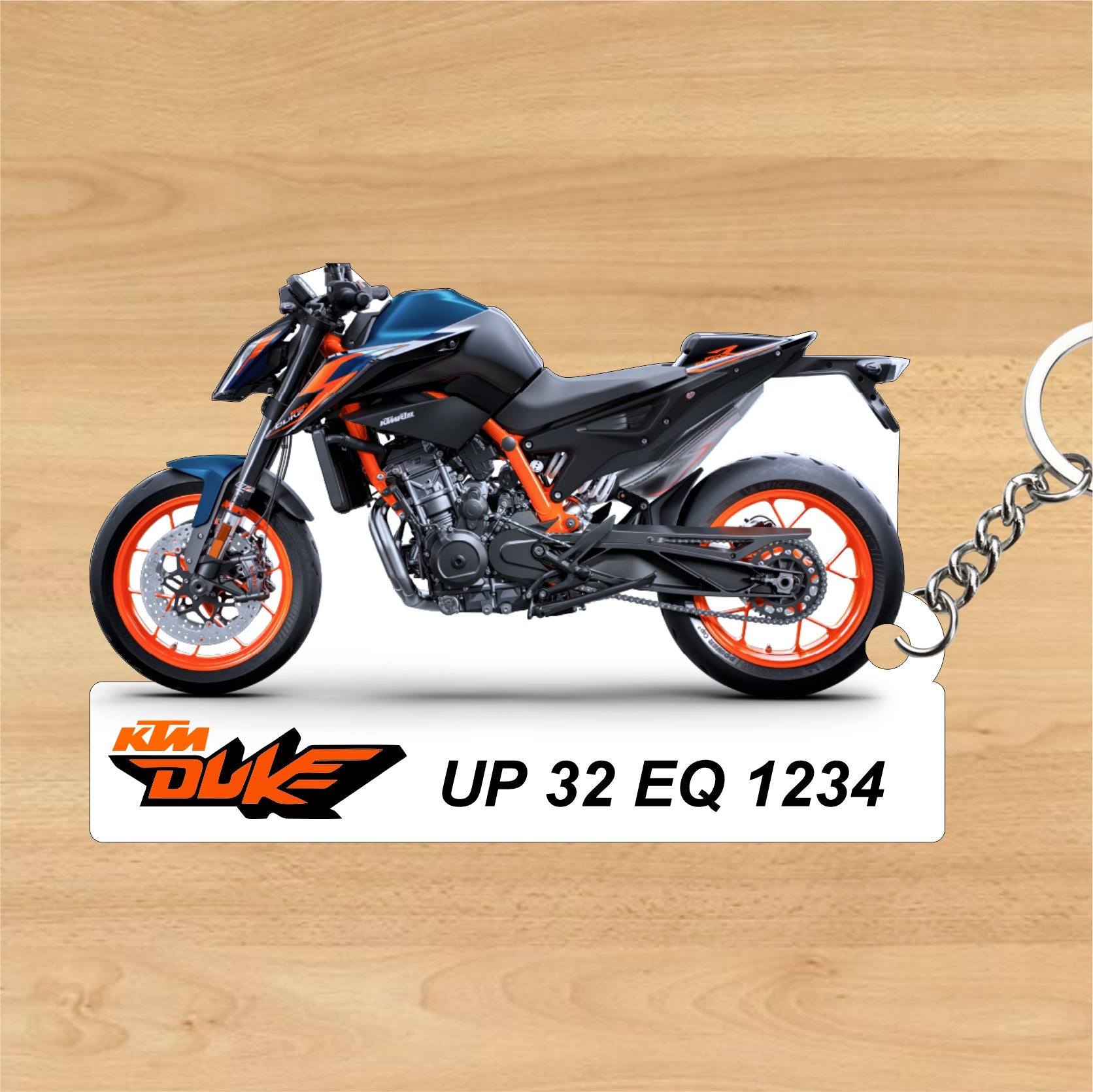 KTM 890 DUKE R - Personalized KTM Keychain - Wood, Acrylic, Metal Prin ...
