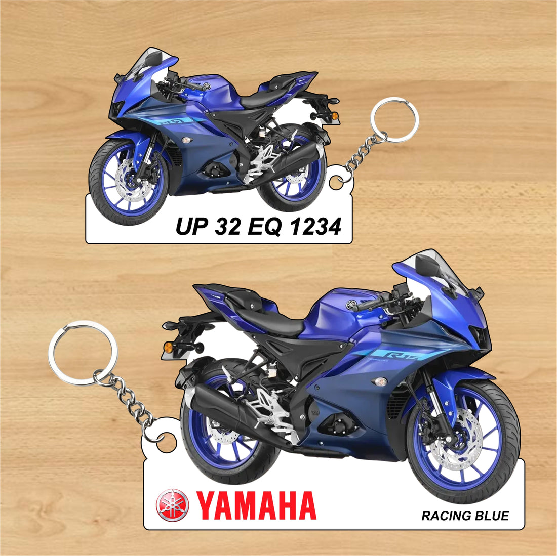 R15 V4 - Personalized Yamaha Keychain - Wood, Acrylic, Metal Printed ...