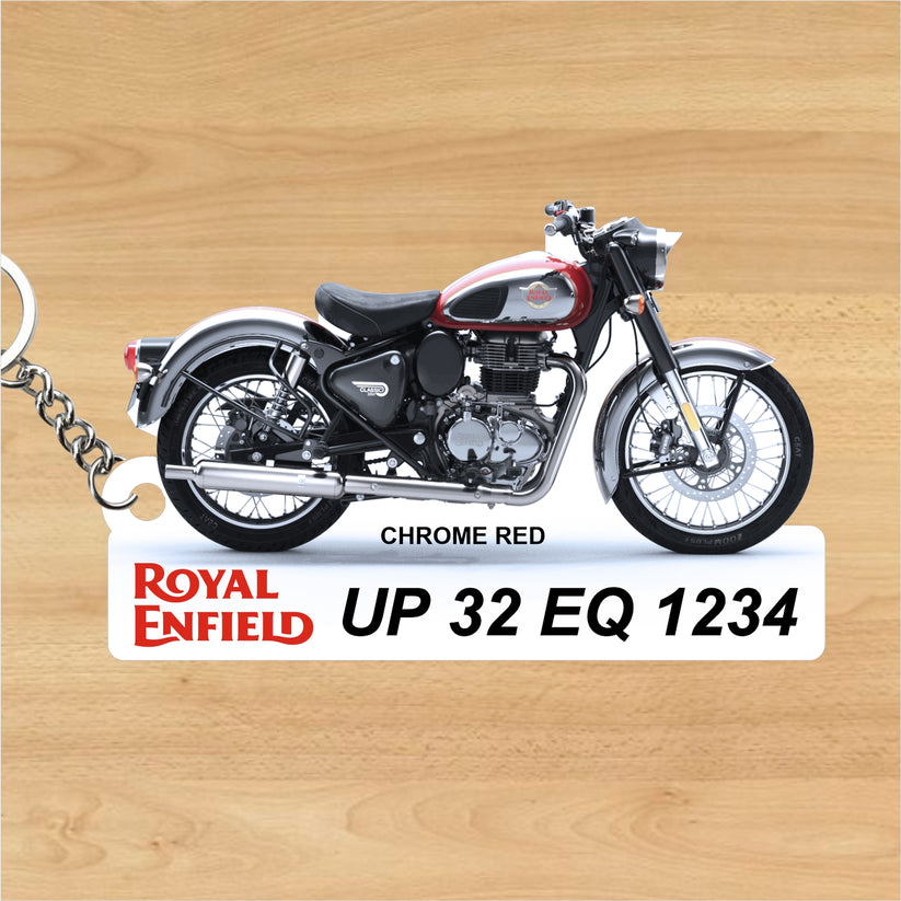 Classic 350 - Personalized Royal Enfield Keychain - Wood, Acrylic, Met ...