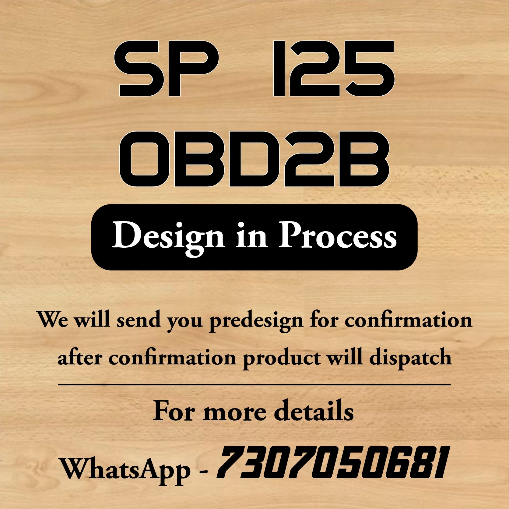 SP 125 OBD2B - Personalized Honda Keychain - Wood, Acrylic, Metal Prin ...