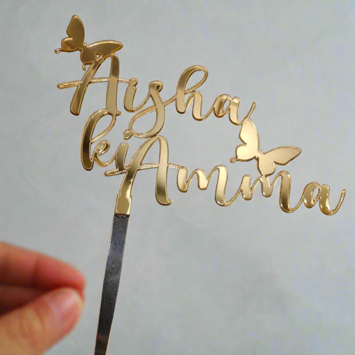 Customized "Name" ki Amma Acrylic Cake Topper - Birthday Cake Topper ...