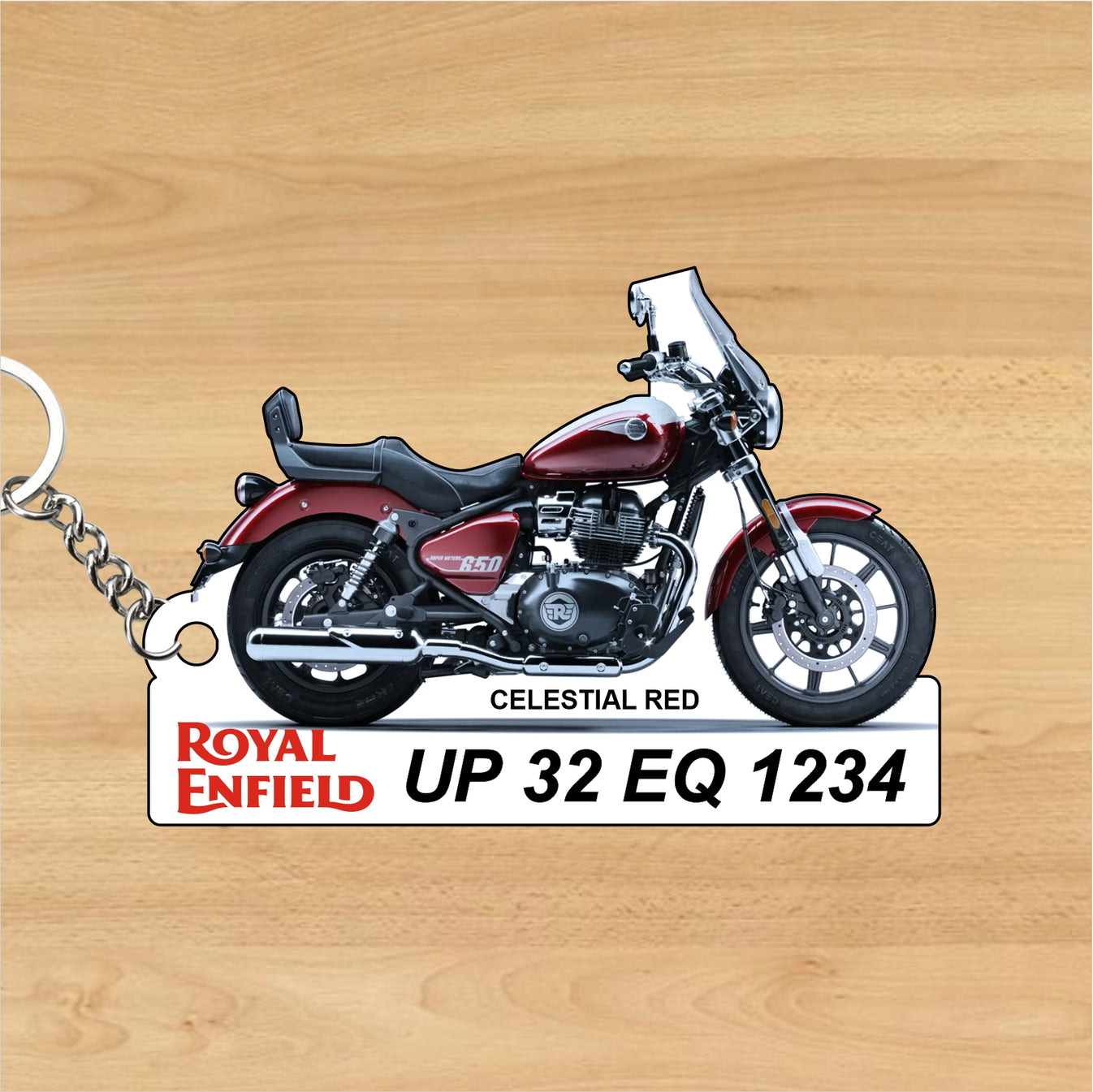 Super Meteor 650 - Personalized Royal Enfield Keychain - Wood, Acrylic ...